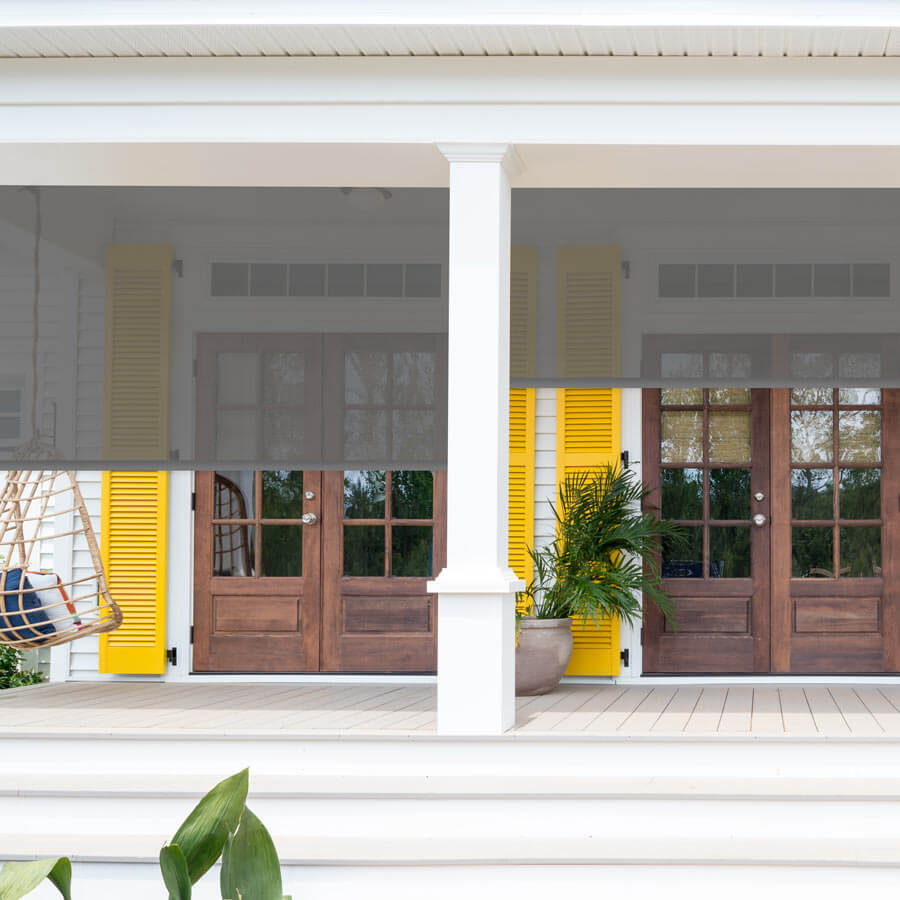 Outdoor Motorized Solar Roller Patio Shades | SelectBlinds.com